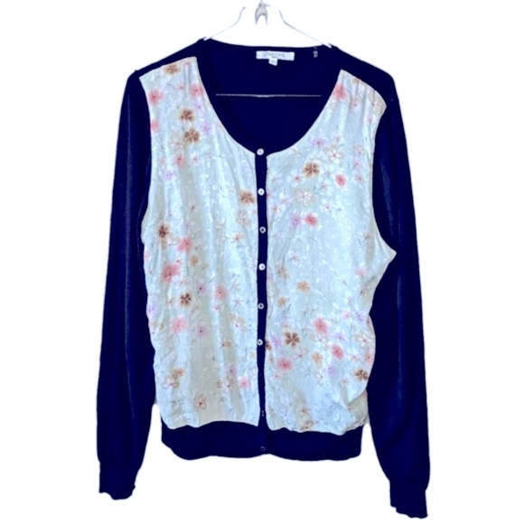 Vertigo Paris | Sweaters | Vertigo Paris Silk Pistachio Floral Cardigan ...